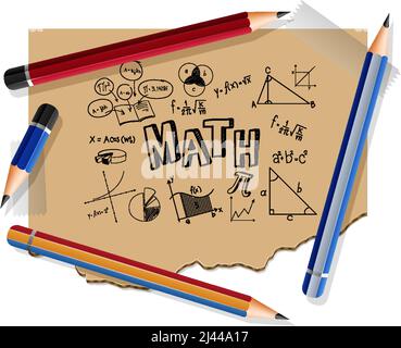 Math word on a book, cartoon vector illustration Stock Vector Image ...
