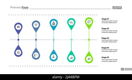 Five stages process chart template for presentation Stock Vector Image ...