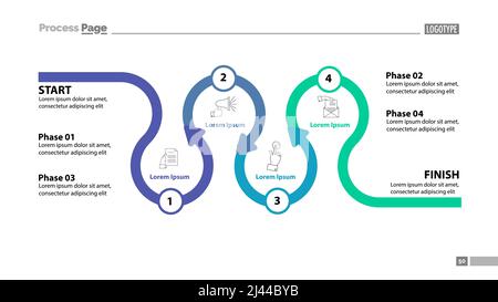 Four phase process chart slide template. Element of plan, strategy ...