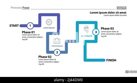 Three phase flow chart template. Element of diagram, infographic ...