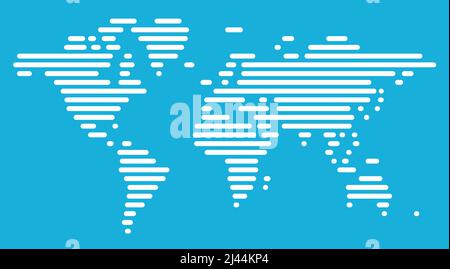 Simple horizontal line map of the world, vector Stock Vector Image ...