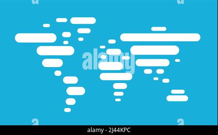Simple horizontal line map of the world, vector Stock Vector Image ...