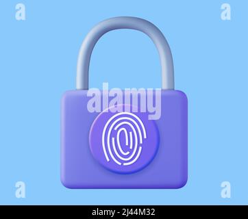 3d render fingerprint icon Stock Vector Image & Art - Alamy