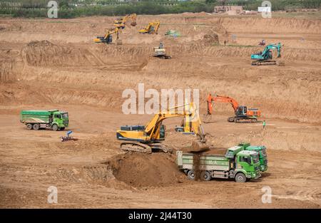 YUNCHENG, CHINA - APRIL 12, 2022 - Yanhu Lake Banpo Storage Project ...
