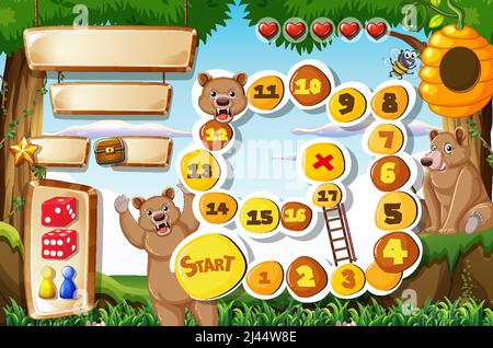 Game design with bears in background illustration Stock Vector Image ...