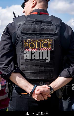 A very tall policeman of City of London Police, London, England, UK ...