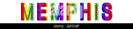 Typography of The USA States Name Colorful Handwriting Illustration on ...