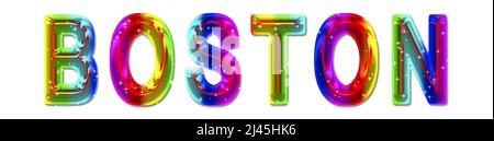 Typography of The USA States Name Colorful Handwriting Illustration on ...