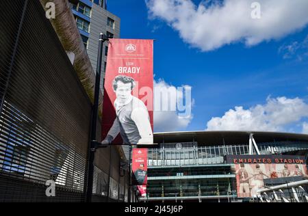 Arsenal football clubs Emirates Stadium with former players banner of ...