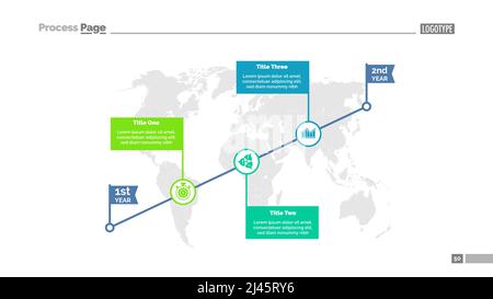 Three step process chart slide template. Diagram, strategy, plan ...