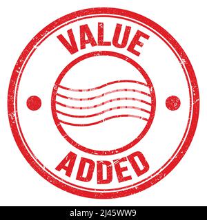 VALUE ADDED text written on red rectangle stamp sign Stock Photo - Alamy