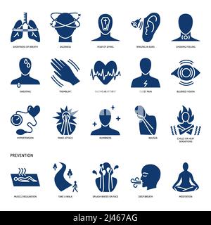Panic disorder icon collection in colored line style. Vector ...