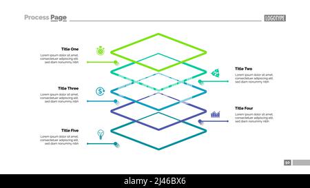 Level chart with five elements. Stage diagram, graph, layout. Creative ...