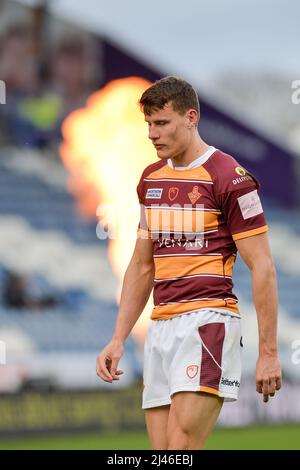Innes Senior #25 of Huddersfield Giants looks to go past Mikey Lewis ...