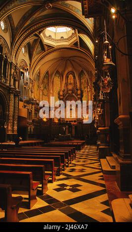 Inside Basilica of Montserrat, Barcelona, Catalunya, Spain, Europe ...