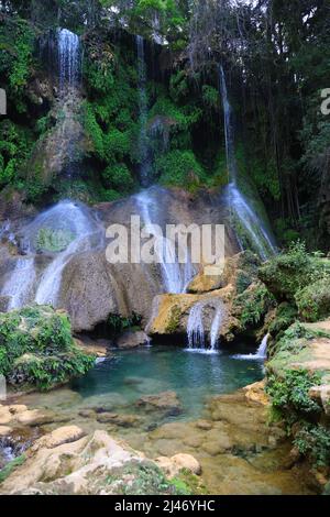 The Nicho waterfalls in the Cuban tropical forest Stock Photo - Alamy