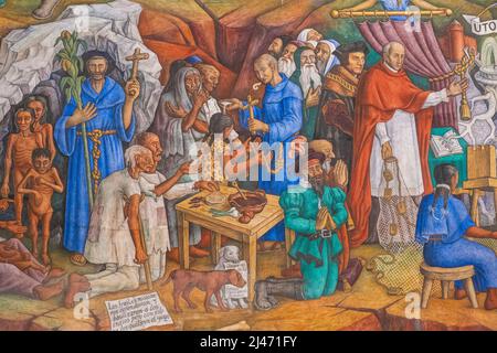 The Juan O'Gorman, ‘The History of Michoacan’ mural, a fresco created ...