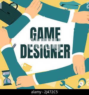 Hand writing sign Game Designer. Conceptual photo Campaigner Pixel ...