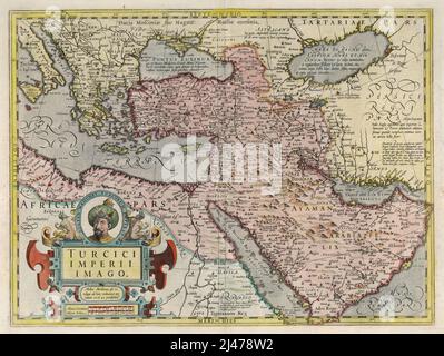 17th century Map of the Turkish Empire Stock Photo - Alamy