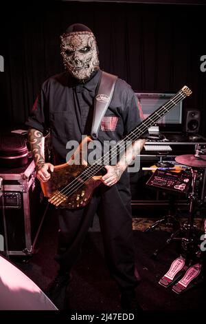 Slipknot bass player Alessandro "Alex" Venturella backstage at Download ...