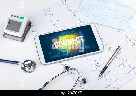 Tablet pc and medical tools Stock Photo - Alamy