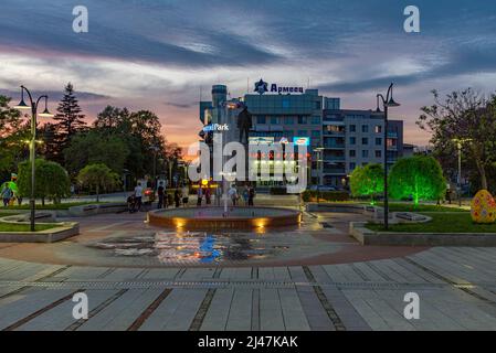 Silistra, Bulgaria, May 3, 2021: Main square of Bulgarian town Silistra ...