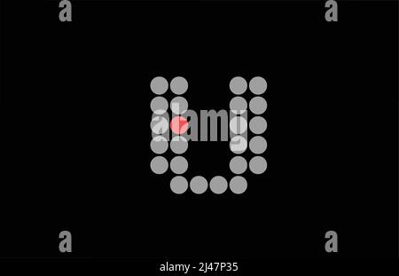 P dotted red grey alphabet letter logo icon design. Creative template ...