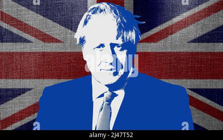 Boris Johnson and United Kingdom flag (UK Stock Photo - Alamy