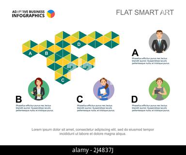 Four employees process chart template for presentation Stock Vector ...