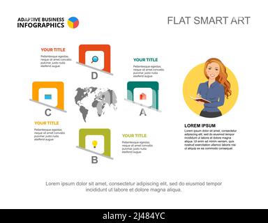 Four options project process chart template for presentation Stock Vector Image & Art - Alamy