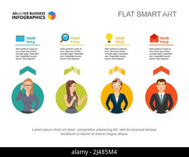 Four employees process chart template for presentation Stock Vector ...