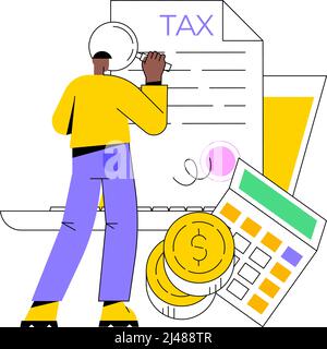 Electronic tax filing abstract concept vector illustration. File ...