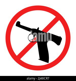 no guns sign with a pistol, no weapons vector Stock Vector Image & Art ...
