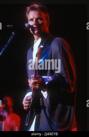 LOS ANGELES, CA - Sting performing on stage in 1987 Credit: Jeffrey ...