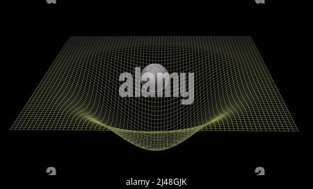 Massive stellar object warps fabric of space. Object curving spacetime ...