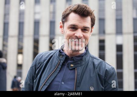 Darlington, UK. 12th April 2022. The TV drama, Vera, was filming in the ...