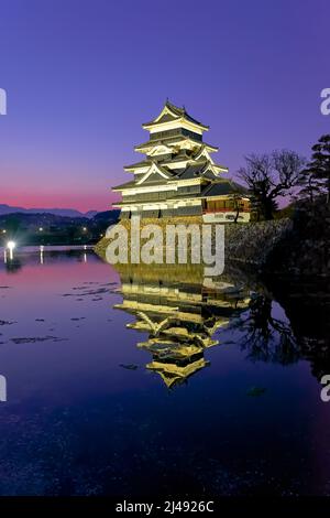 Japan. Matsumoto Castle at sunset Stock Photo - Alamy