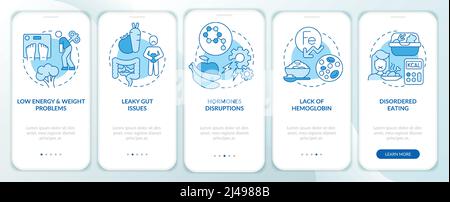 Side effects of veganism onboarding mobile app screen Stock Vector ...