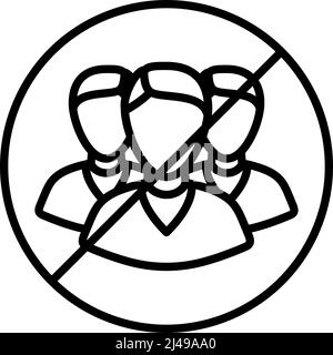 No Meeting Icon. Editable Bold Outline With Color Fill Design. Vector ...