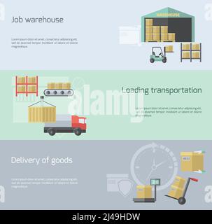 Warehouse workers loading boxes into delivery truck on cityscape ...