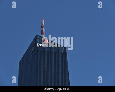 DC Tower I with PwC sign, Vienna Donau City, Wien, Austria Stock Photo ...