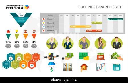 Financial timeline and percentage chart template Stock Vector Image ...