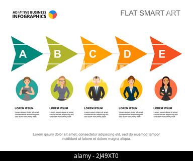 Five arrows process chart template for presentation Stock Vector Image ...