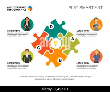 Four marketing ideas process chart template for presentation. Vector ...