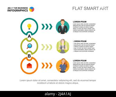 Three ideas process chart template for presentation Stock Vector Image ...