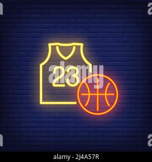 Basketball neon icon vector design element. Basketball symbol neon ...