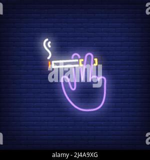 Smoking cigarette neon sign Stock Vector Image & Art - Alamy