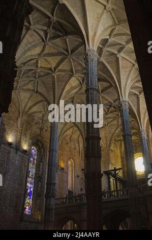 Interior of the Jerónimos Monastery one of the most important examples ...