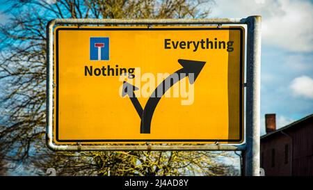Street Sign the Direction Way to Everything versus Nothing Stock Photo ...