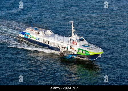 Greek Passenger Hydrofoil or 'Flying Dolphin' used extensively around the Aegean Sea and Greek ...